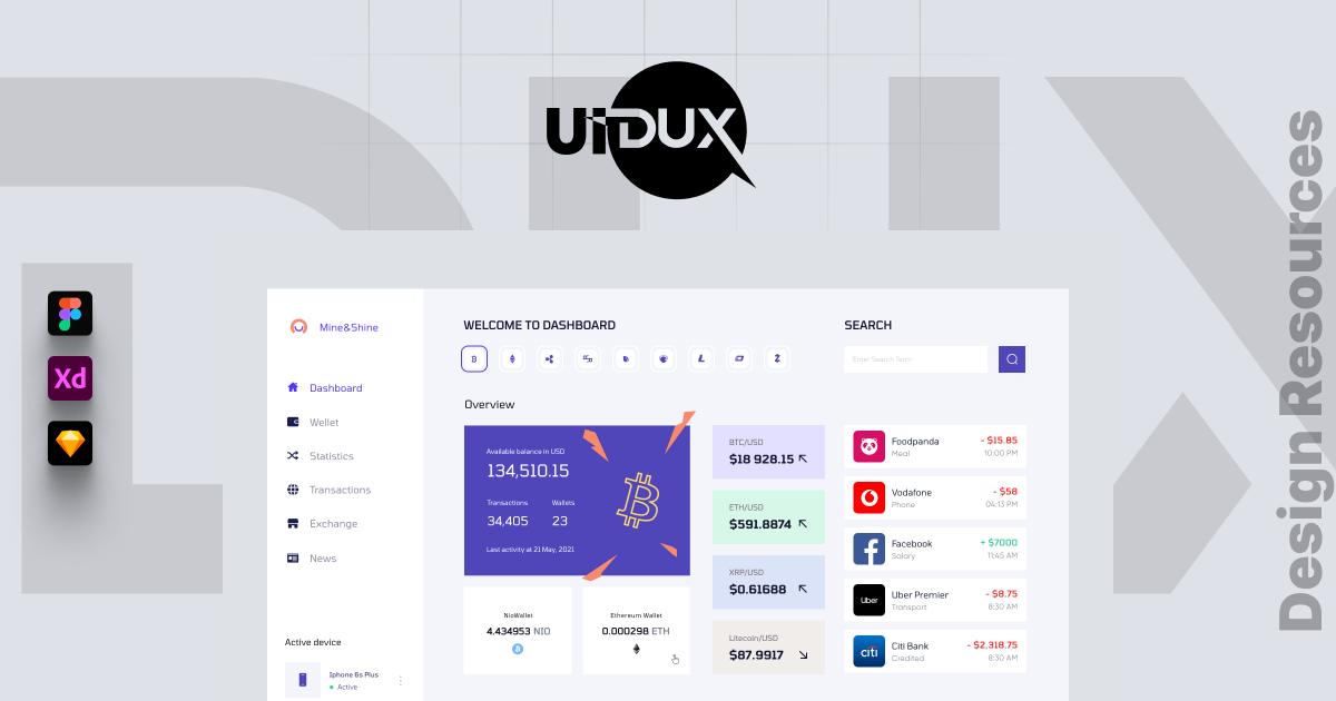 Mine and Shine - Bitcoin Mining Dashboard UI Concept | Adobe XD ...