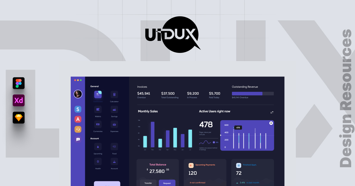 Walleta - Digital Wallat Web App Dashboard | Adobe XD Resources | UIDux