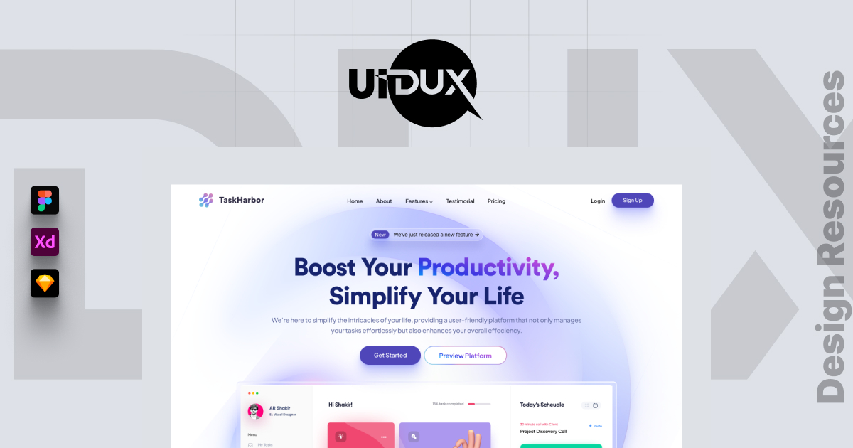 Hero Section for SaaS Website | Adobe XD Resources | UIDux