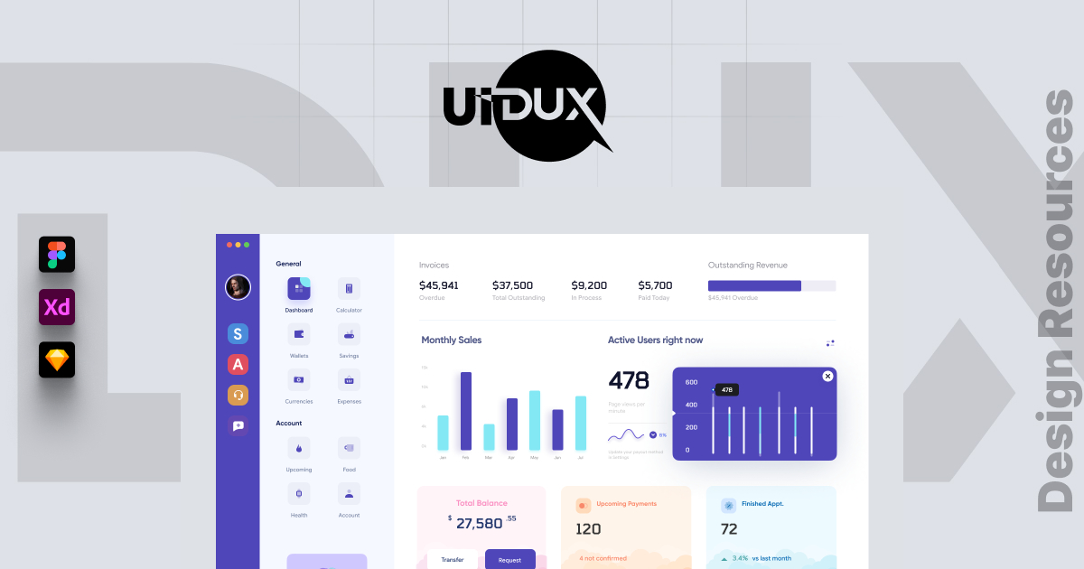 Digital Wallat Web App Dashboard | Adobe XD Resources | UIDux