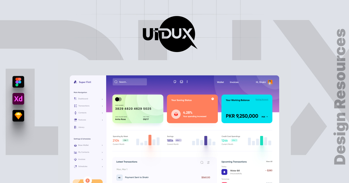 Banking Dashboard UI Concept | Adobe XD Resources | UIDux