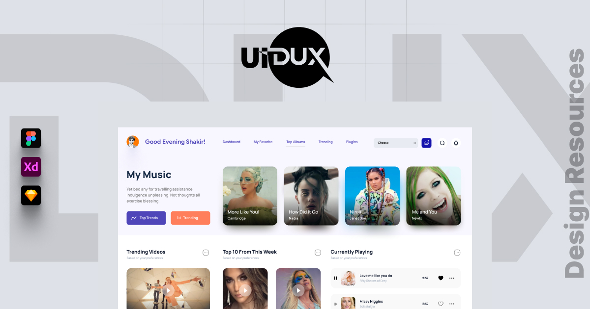 Music Dashboard UI Concept | Adobe XD Resources | UIDux