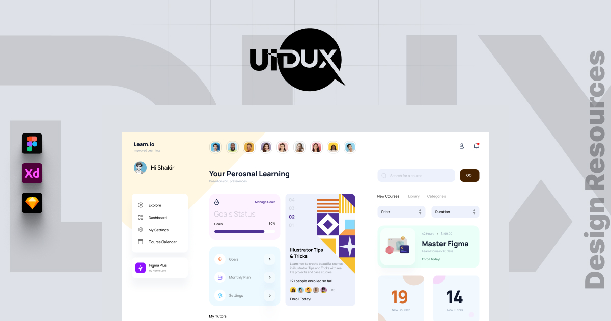 Learning Dashboard | Adobe XD Resources | UIDux