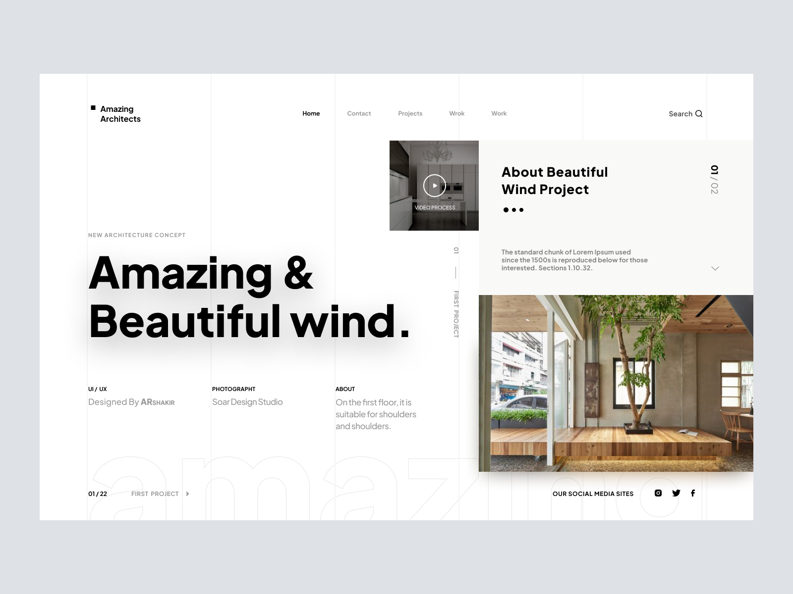Square - Architects Website Hero | Adobe XD Resources | UIDux